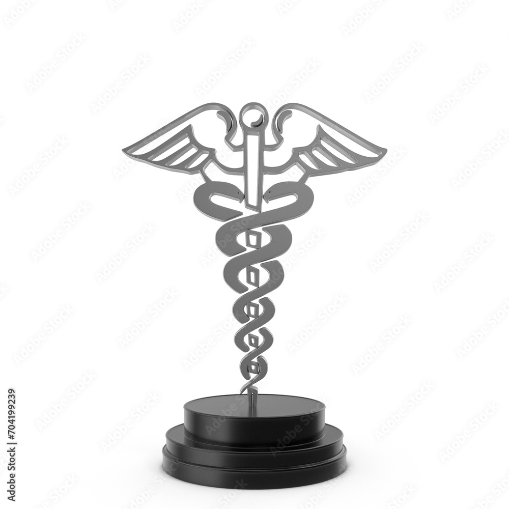 Realistic Caduceus Medical Symbol 3D Model - High-Resolution PNG for ...