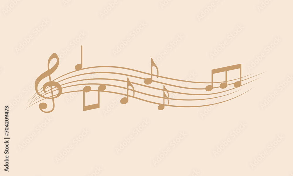 Vecteur Stock Music notes and music staff lines are essential elements ...