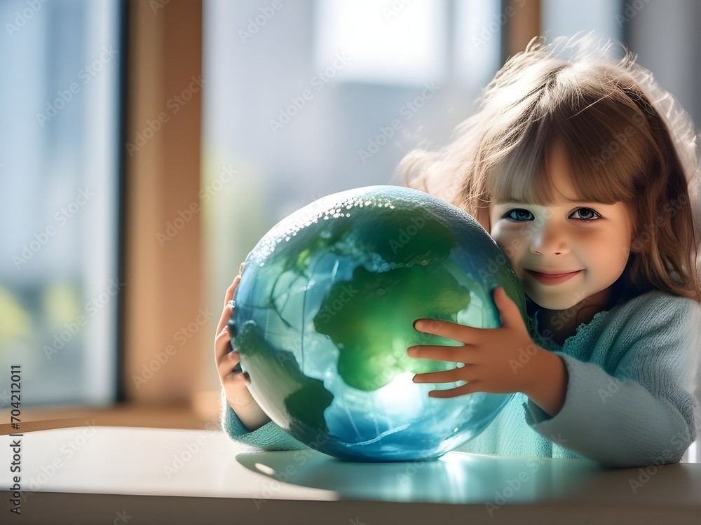 World Earth Day Celebration : A baby girl passionately hugging a model ...