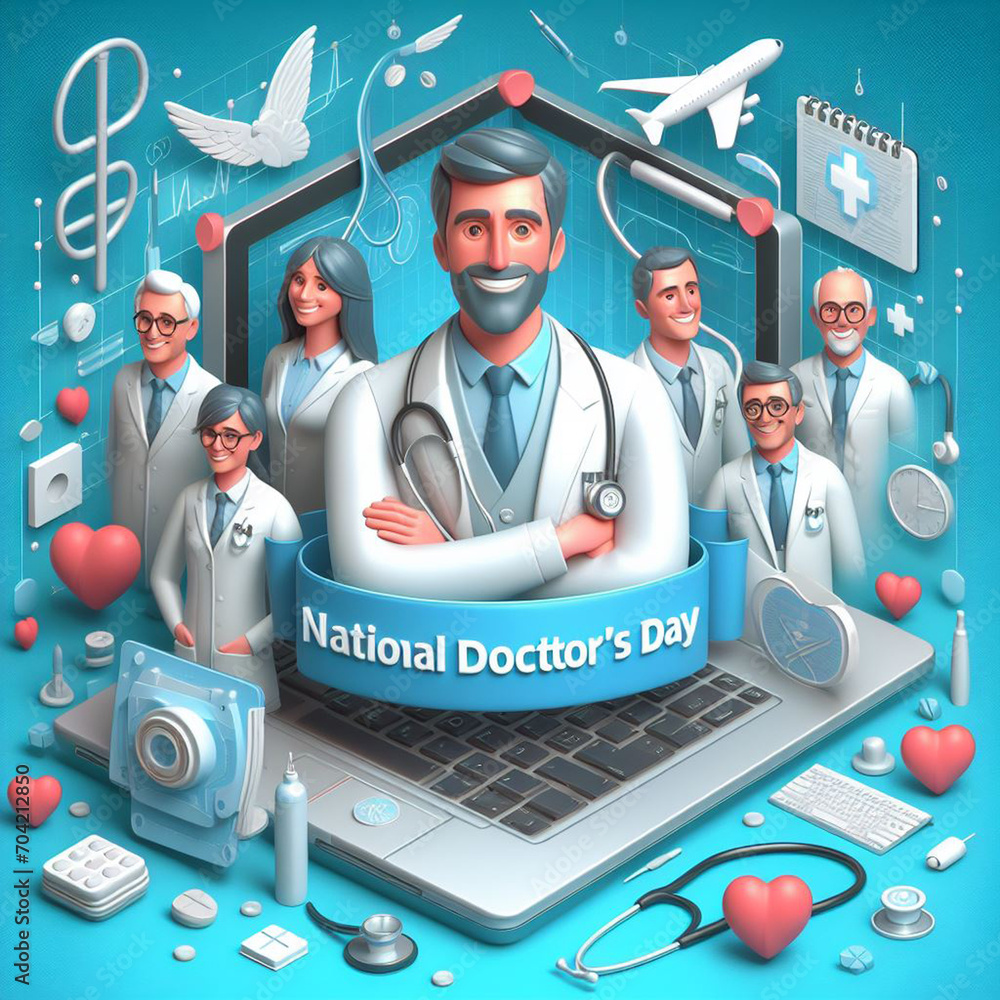 International doctors day theme logo Image 3d Photo celebrate doctors ...