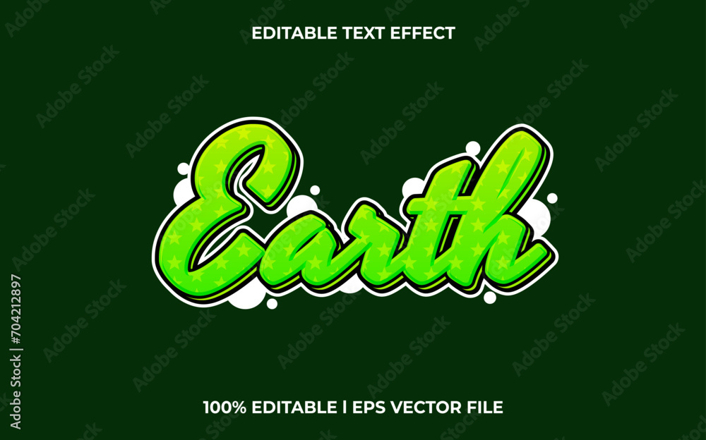 Vector Earth editable font. typography template text effect. lettering ...