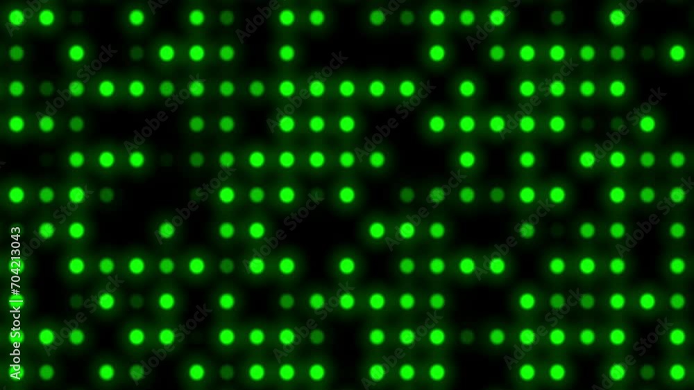 Green animated dots in Y2K retro matrix style. Animated dots on dark ...