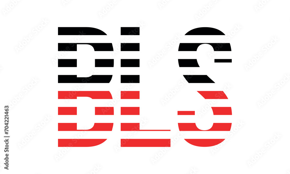 Vecteur Stock BLS three initial letter iconic line negative space ...