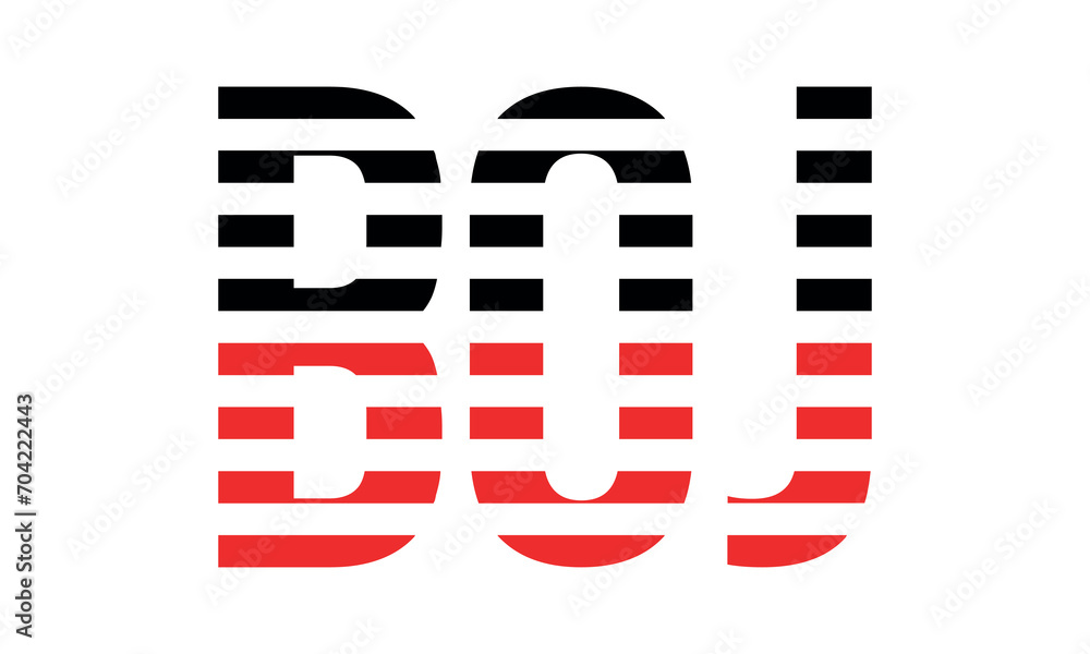 BOJ three initial letter iconic line negative space minimal logo design ...