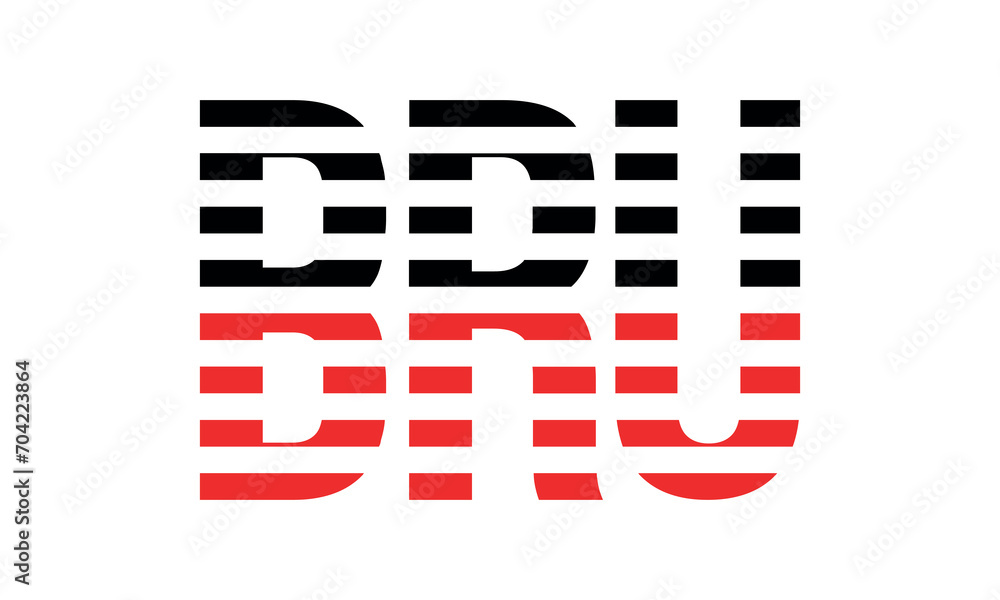 BRU three initial letter iconic line negative space minimal logo design ...