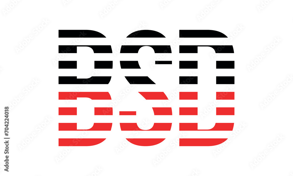 BSD three initial letter iconic line negative space minimal logo design ...