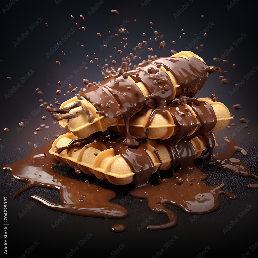 chocolate filled in a crispy wafer roll, Chocolate waffle sticks with ...