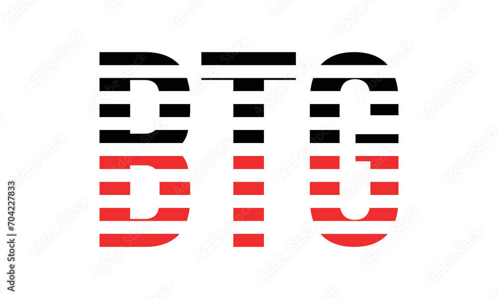 BTG three initial letter iconic line negative space minimal logo design ...