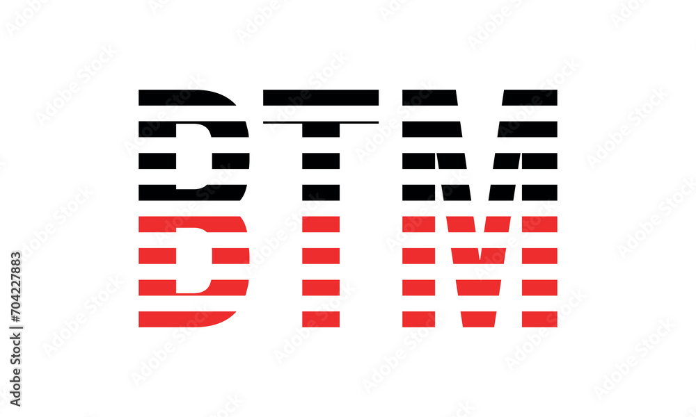 BTM three initial letter iconic line negative space minimal logo design ...