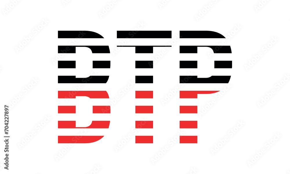 Vecteur Stock BTP three initial letter iconic line negative space ...