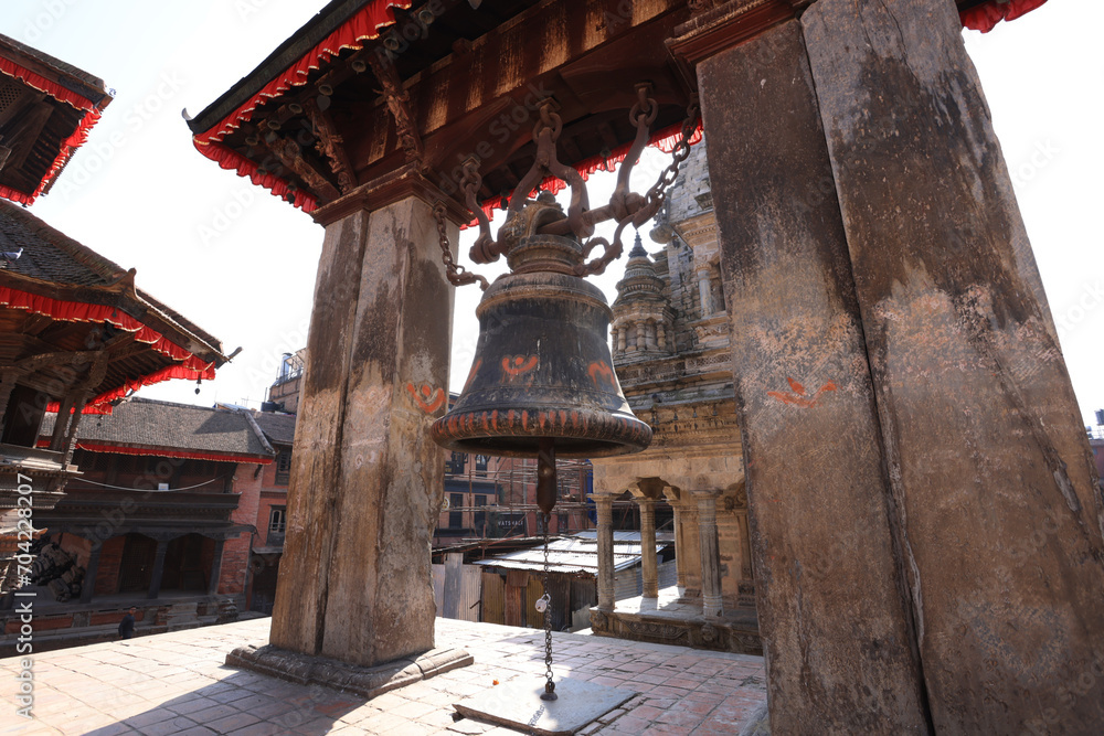 Taleju bell in Bhaktapur Durbar Square, the bell is rung during the ...