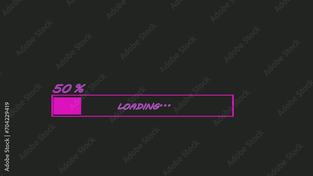 purple loading bar and Progress bar 4k. 60 fps 3D animation. Stock ...