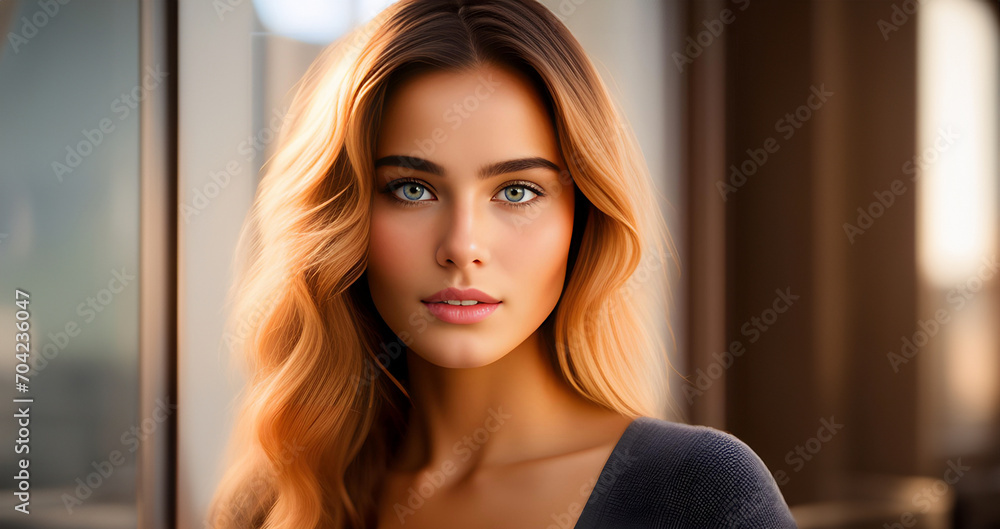 Attractive Woman Beautiful Woman Portrait Close Up Gorgeous Woman With Blue Eyes Perfect