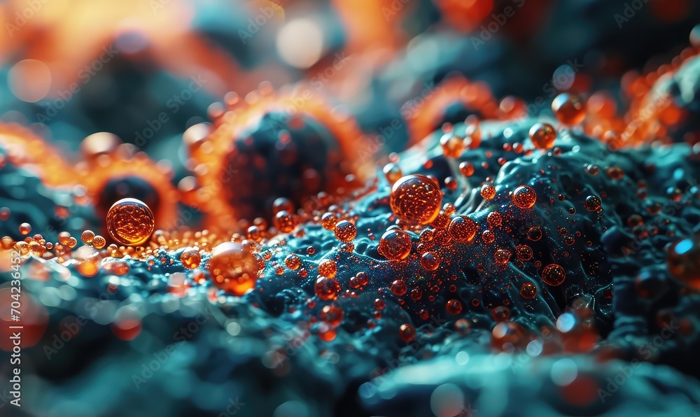 human cells seen by a microscop, ultra detailed, photo realistic Stock ...