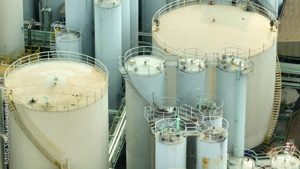 An aerial drone view of the lubricant plant reveals a sprawling complex ...