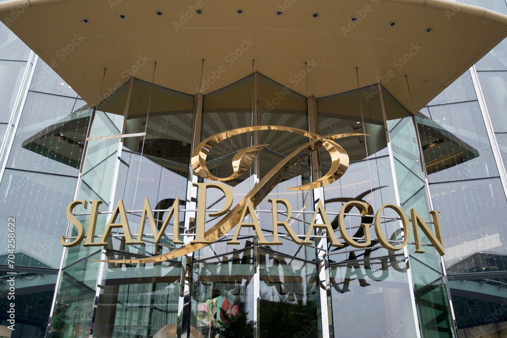 Entrance of Siam Paragon shopping mall in Bangkok Stock Photo | Adobe Stock
