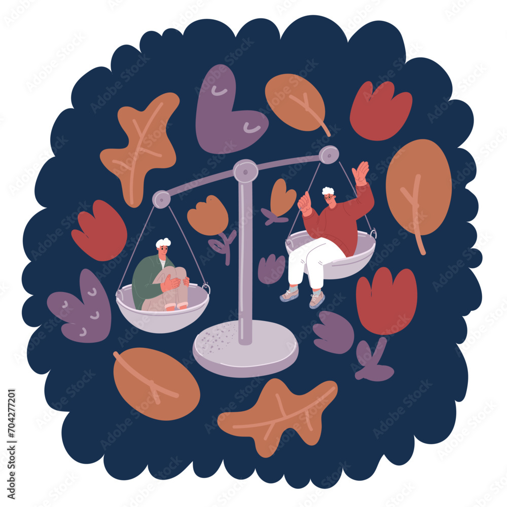 Cartoon vector illustration of Body weight machine with a person ...