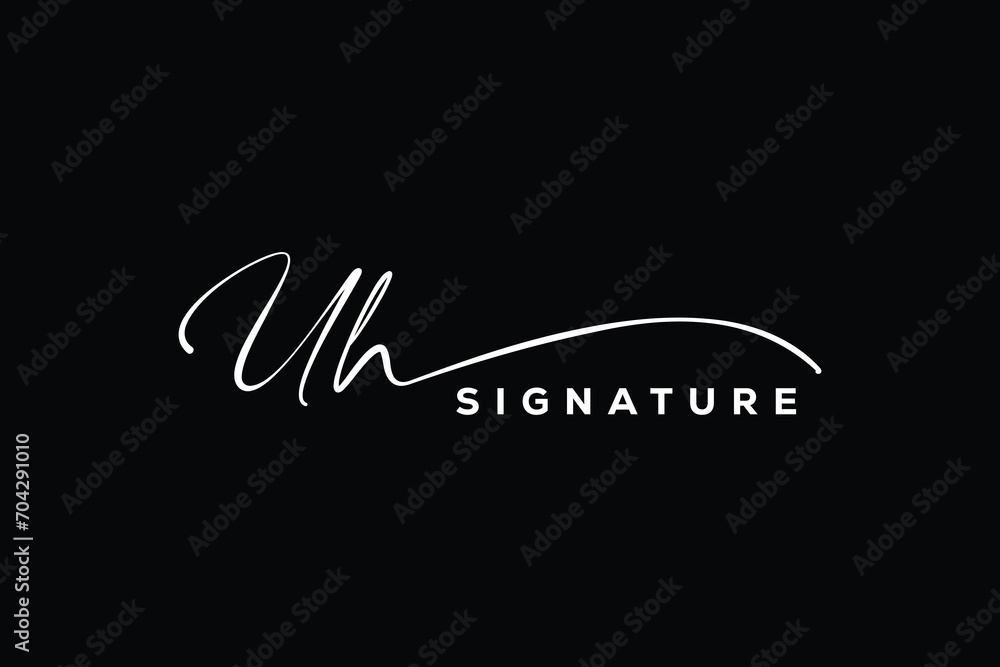 UH initials Handwriting signature logo. UH Hand drawn Calligraphy ...