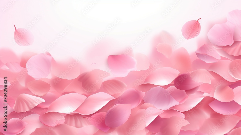 Soft Pink Rose Petals on Spa Background: Realistic Floral Beauty Flying ...