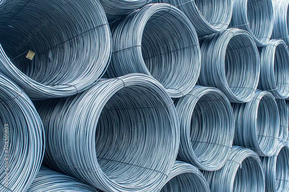 Raw manufactured steel wires twisted into a circle Stock Photo | Adobe ...