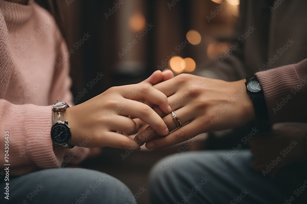 Young love couple pinky promise or pinky swear. Young couple holding ...