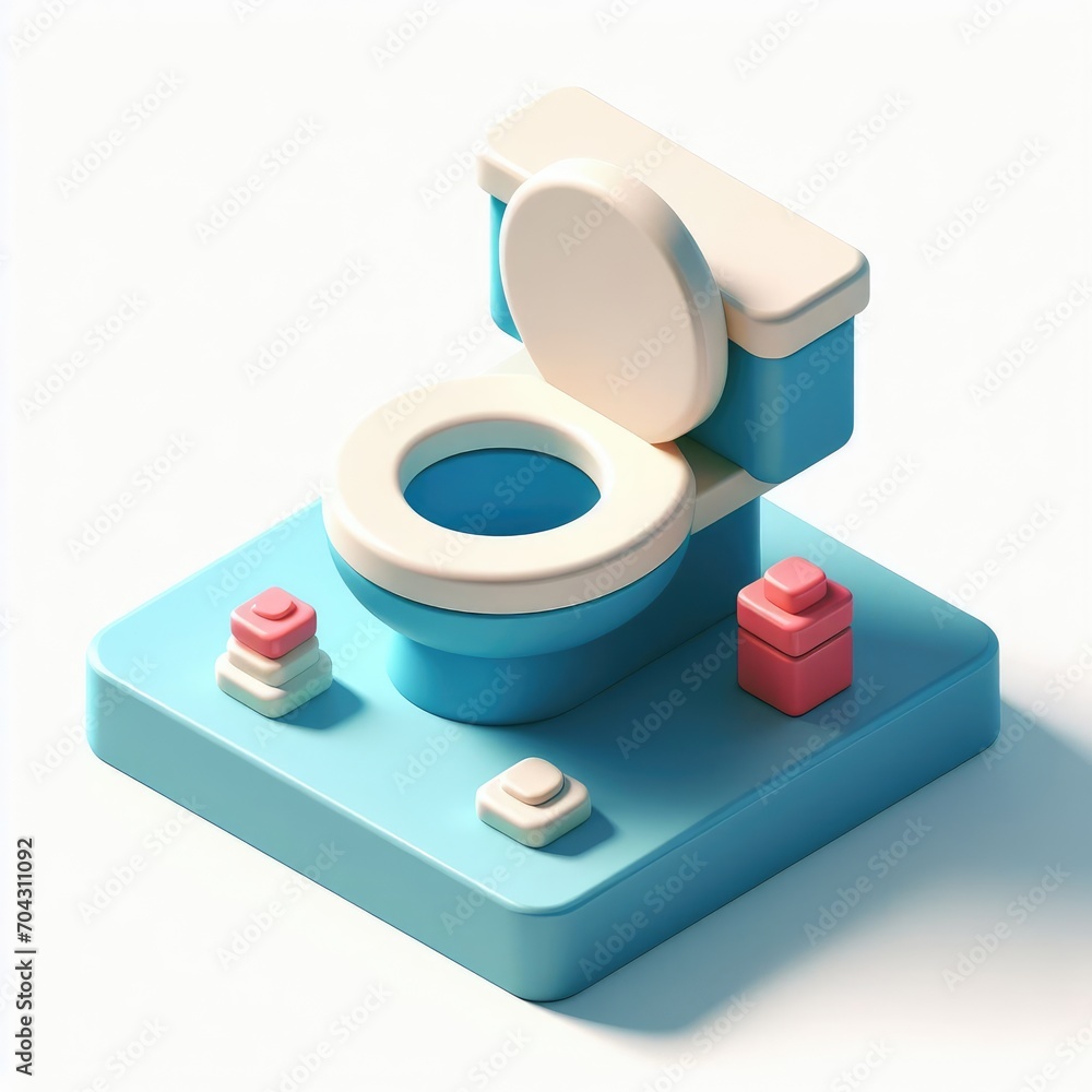 Potty 3D Minimalist Cute Isometric Icon on a White Background Stock ...
