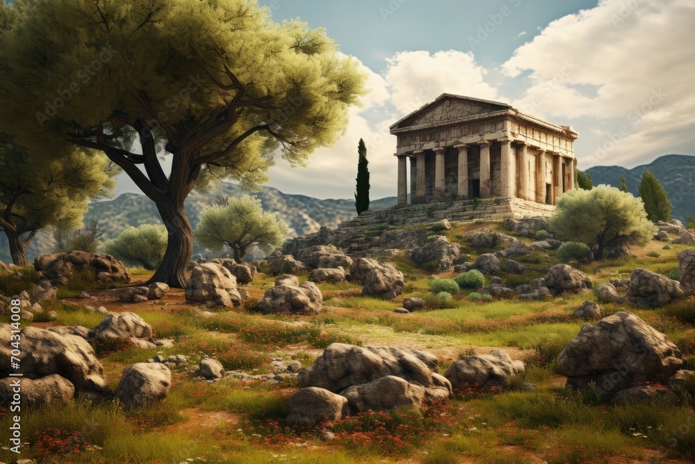 Experience the grandeur of a Greek temple perched on a hilltop through ...