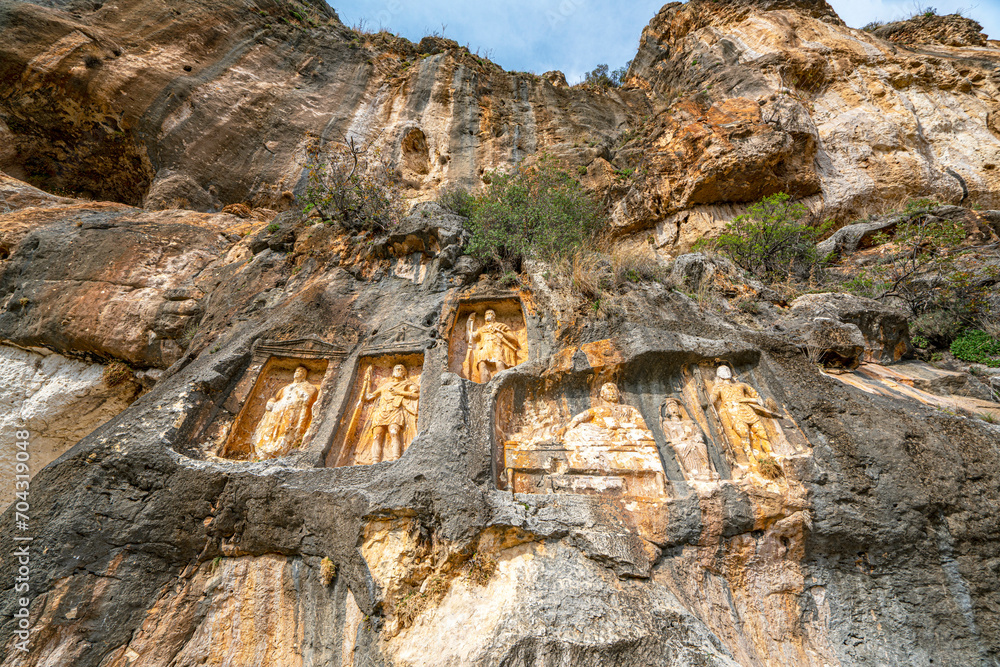 Adamkayalar (literally "man-rocks") is a location in Mersin, Turkey ...