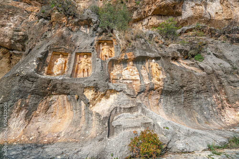 Adamkayalar (literally "man-rocks") is a location in Mersin, Turkey ...