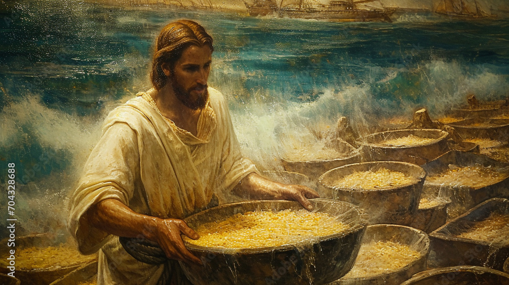 Miraculous Feeding of the 5,000: A visual representation of Jesus ...