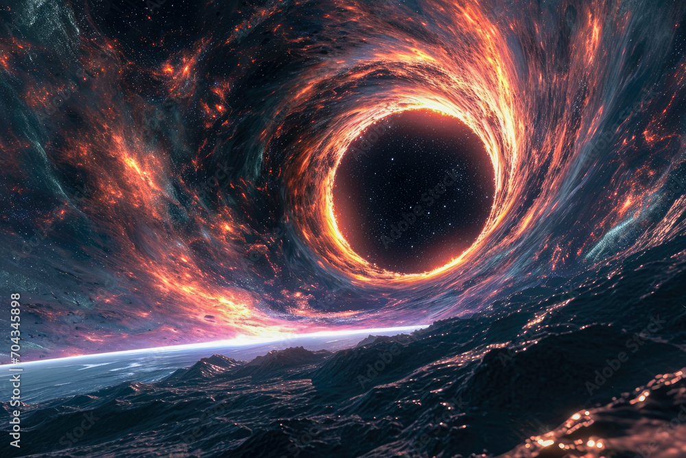 wormhole opening in space and connecting two distant locations Stock ...