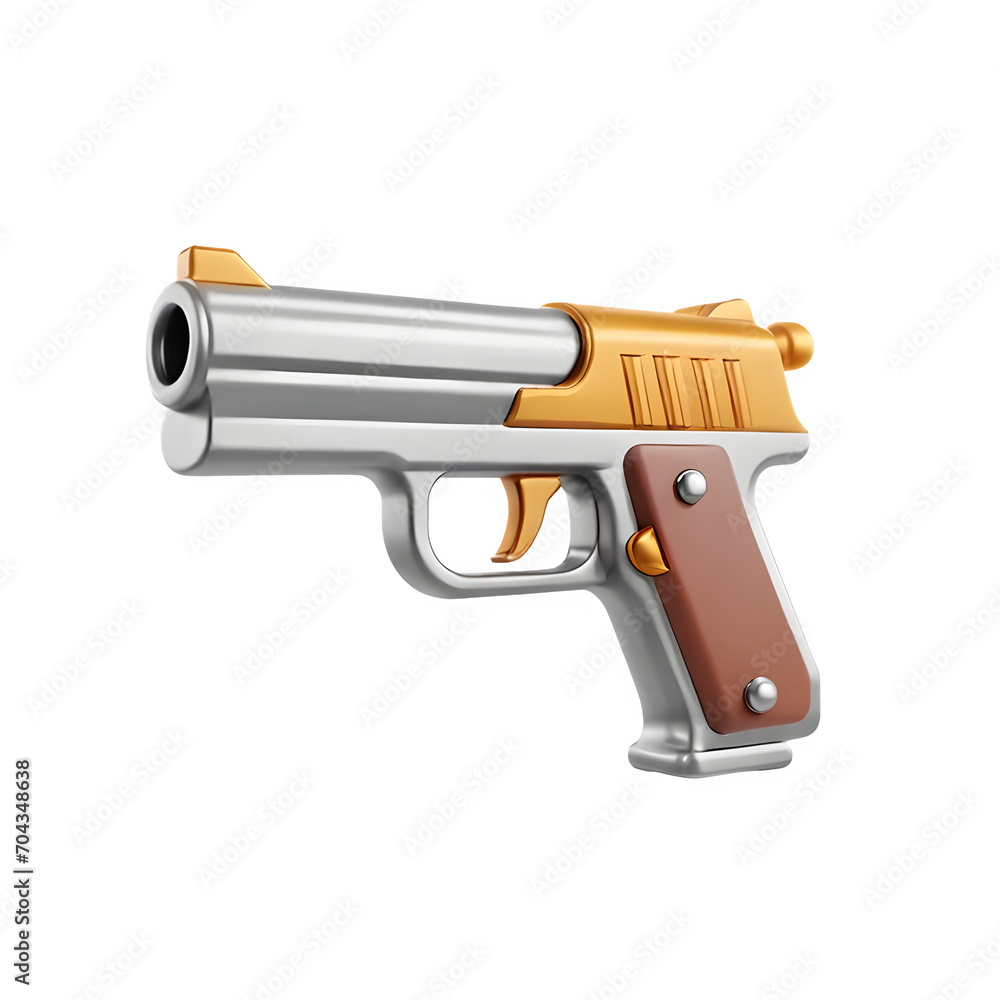 toy pistol on transparent background,3d gun on transparent background ...