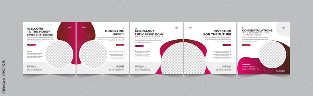 Financial coaching social media carousel, Instagram carousel template ...