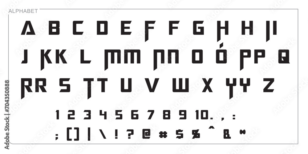 Alphabet Split Monogram, Split Letter Monogram, Alphabet Frame Font ...