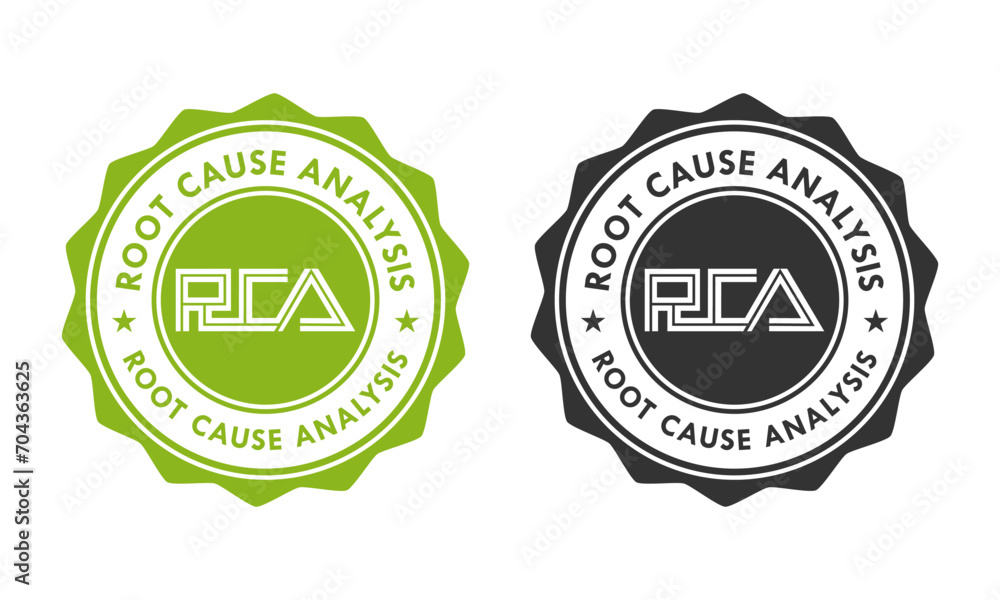 RCA - Root Cause Analysis acronym design logo template illustration ... RCA - Root Cause Analysis acronym design logo template illustration ...