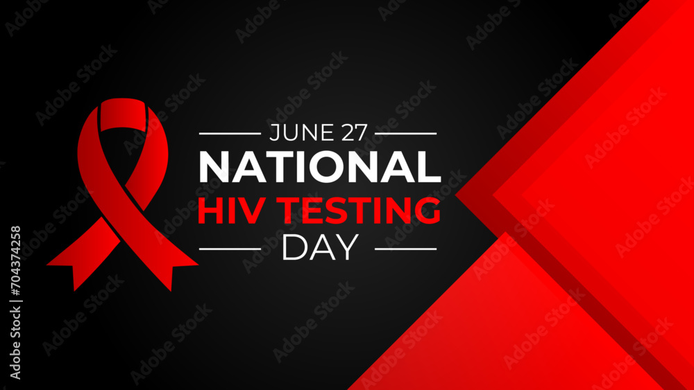 Hiv Testing Day June 27 Vector Template For Banner Greeting Card