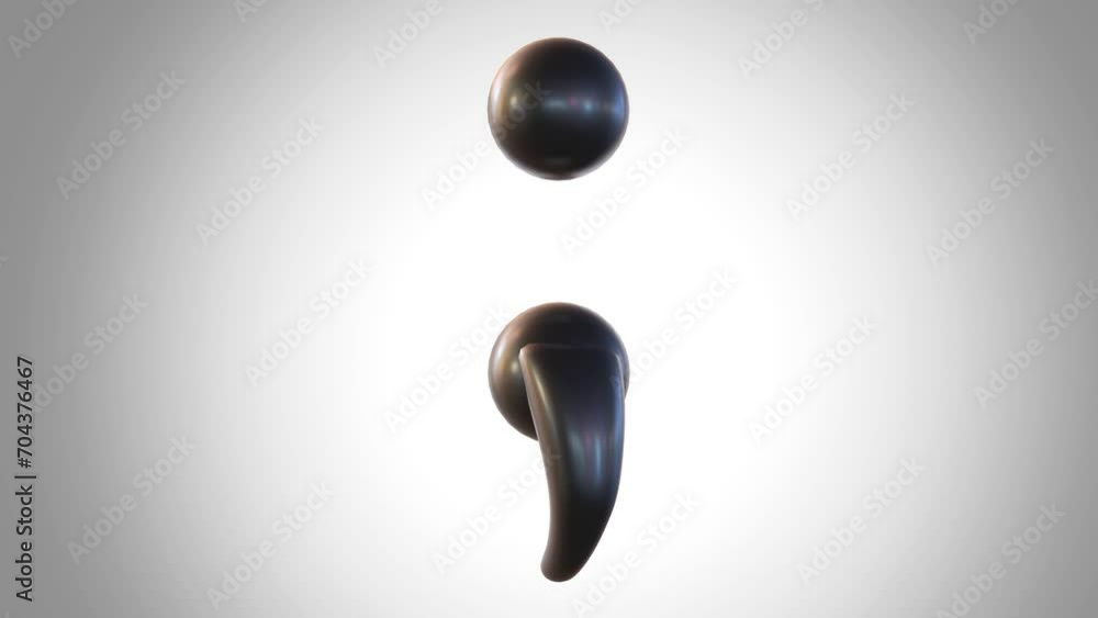 3d animation of semicolon or semi-colon. It is a symbol commonly used ...