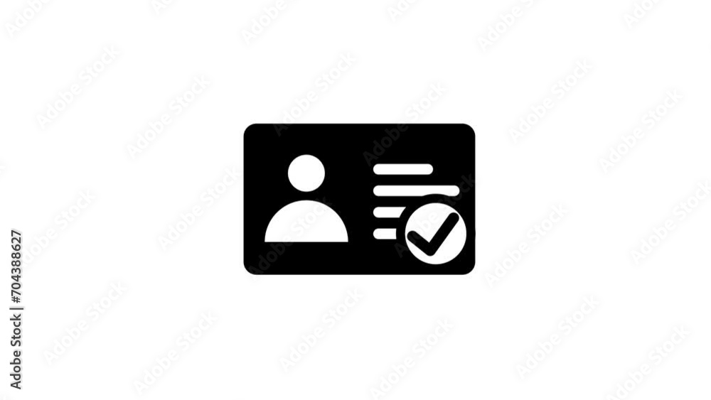 Id card verified icon and user profile with a checkmark icon animated ...