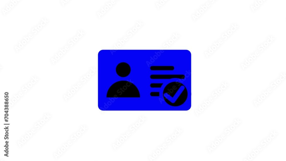 Id card verified icon and user profile with a checkmark icon animated ...