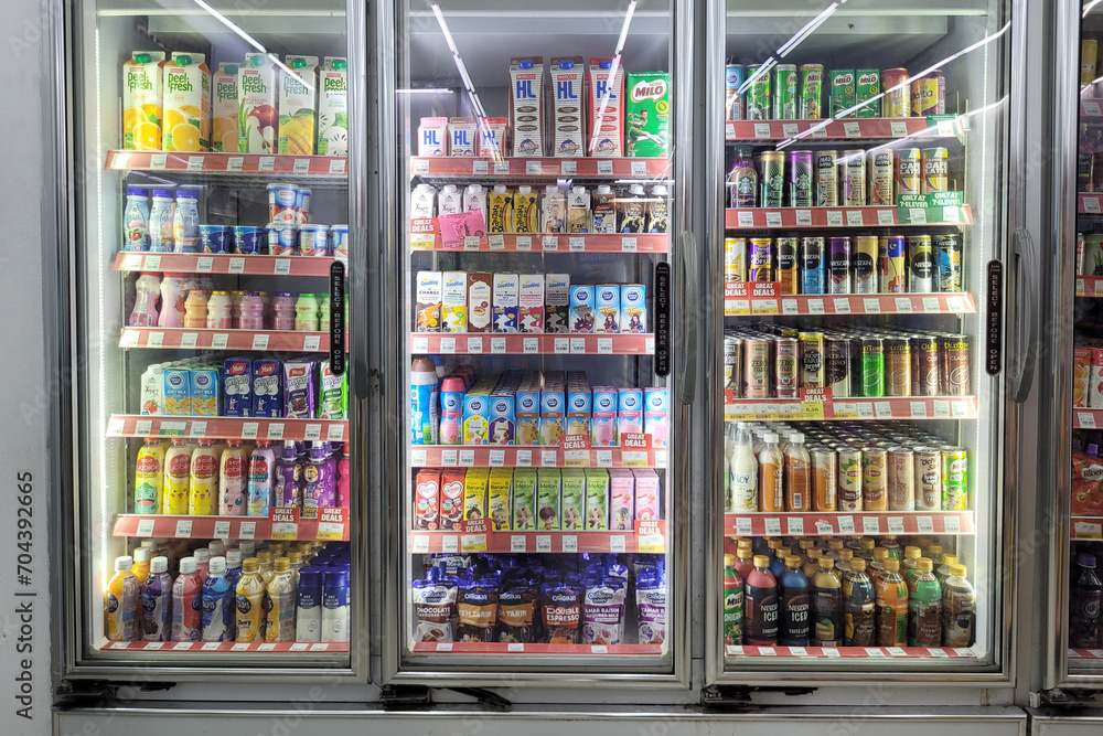 PENANG, MALAYSIA - 19 DEC 2023: Inside a 7-Eleven store in Malaysia ...