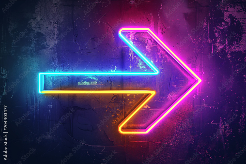 Neon sign on a dark grunge texture concrete wall - Pink, Blue and ...