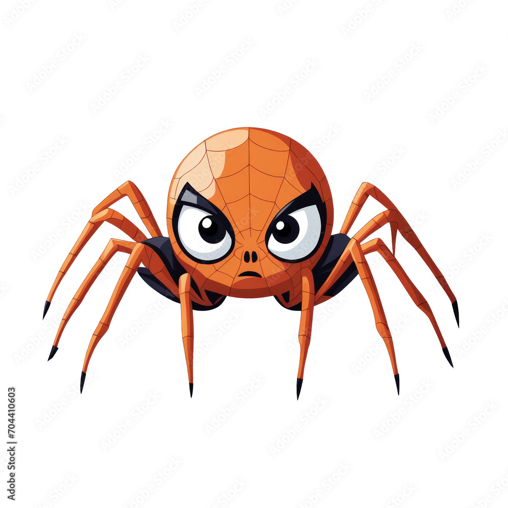 Vector cartoon red spider on transparent background, AI generated Stock ...