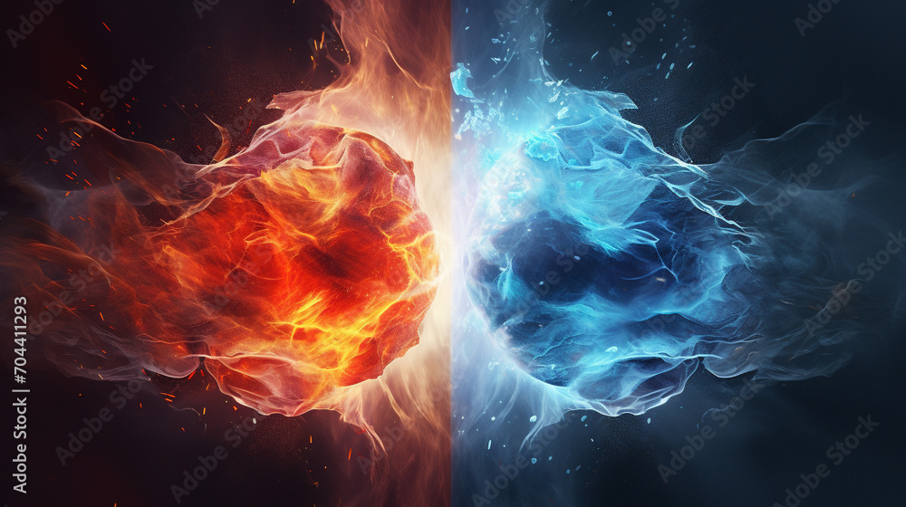 Marble background. Fire and Ice element against each other background ...