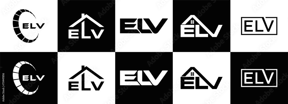 ELV logo. E L V design. White ELV letter. ELV, E L V letter logo design ...