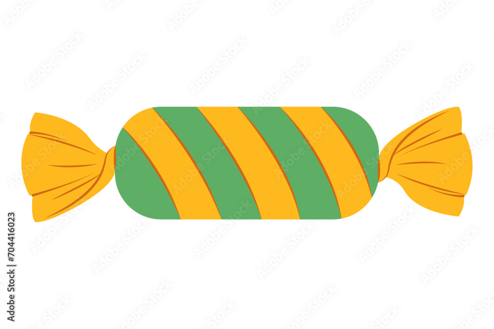 Cartoon wrapped candy. Caramel bonbon sweet lollipops chocolate and ...