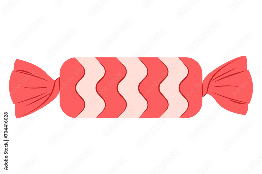 Cartoon wrapped candy. Caramel bonbon sweet lollipops chocolate and ...