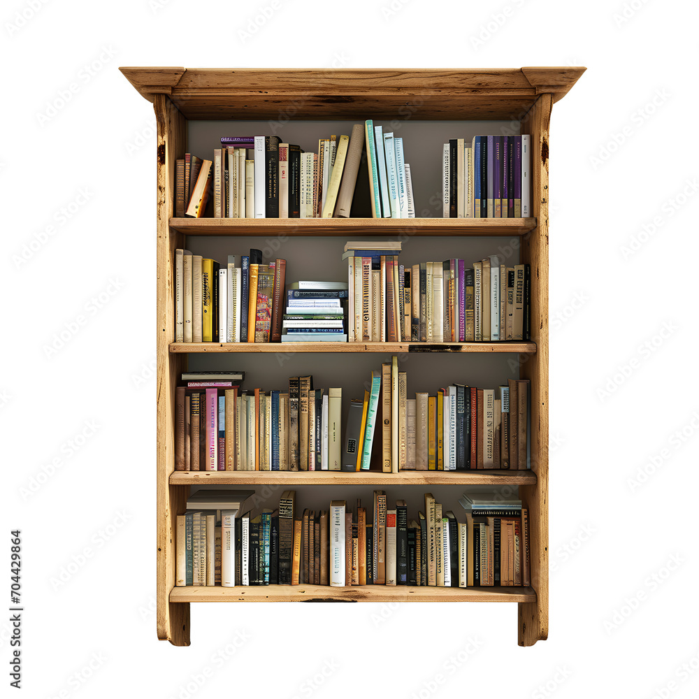 books in a library on transparent background PNG. for home decoration ...