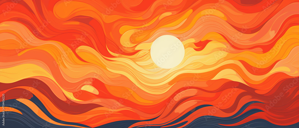 Design an abstract pattern inspired by solar flares and the sun's ...