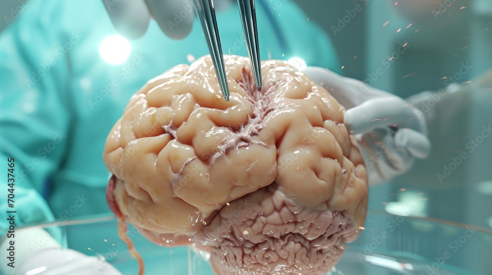 Brain Tumor Removal Surgery: 3D Render of Neurosurgical Procedure Stock ...