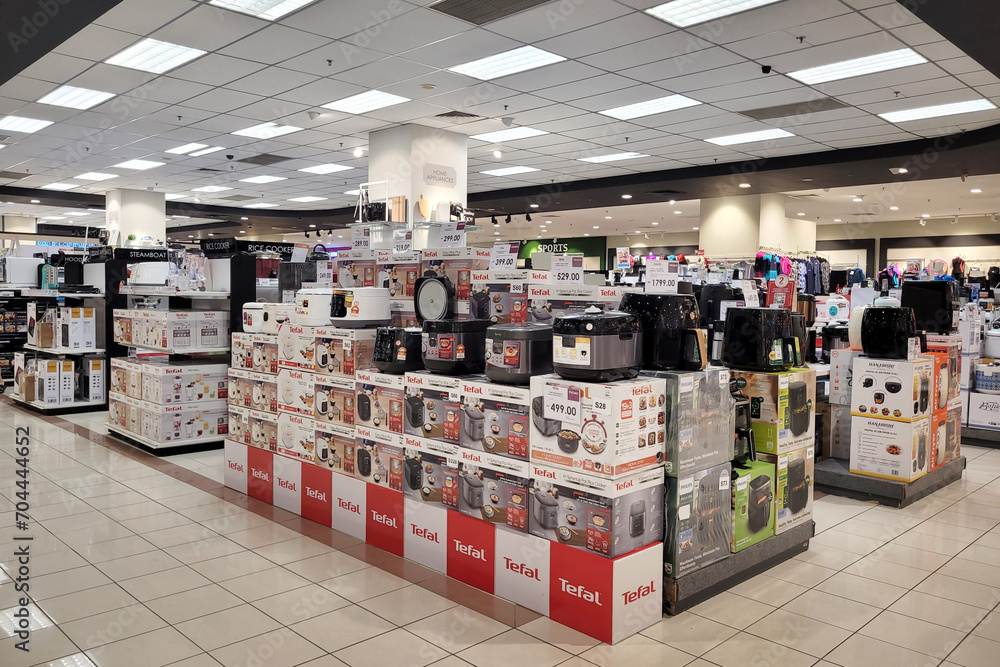 PENANG, MALAYSIA - 11 DEC 2023: Interior view of electronic and ...